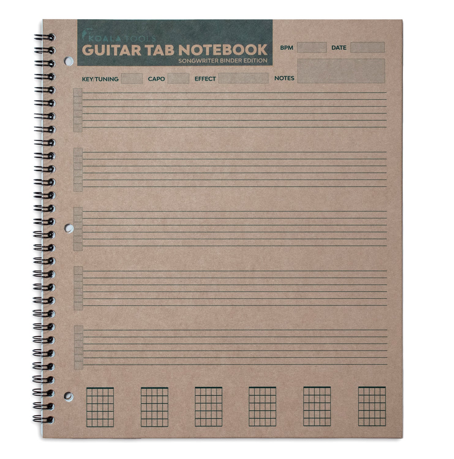 Guitar Tab Notebook - Tablature and Chord Diagrams – Koala Tools
